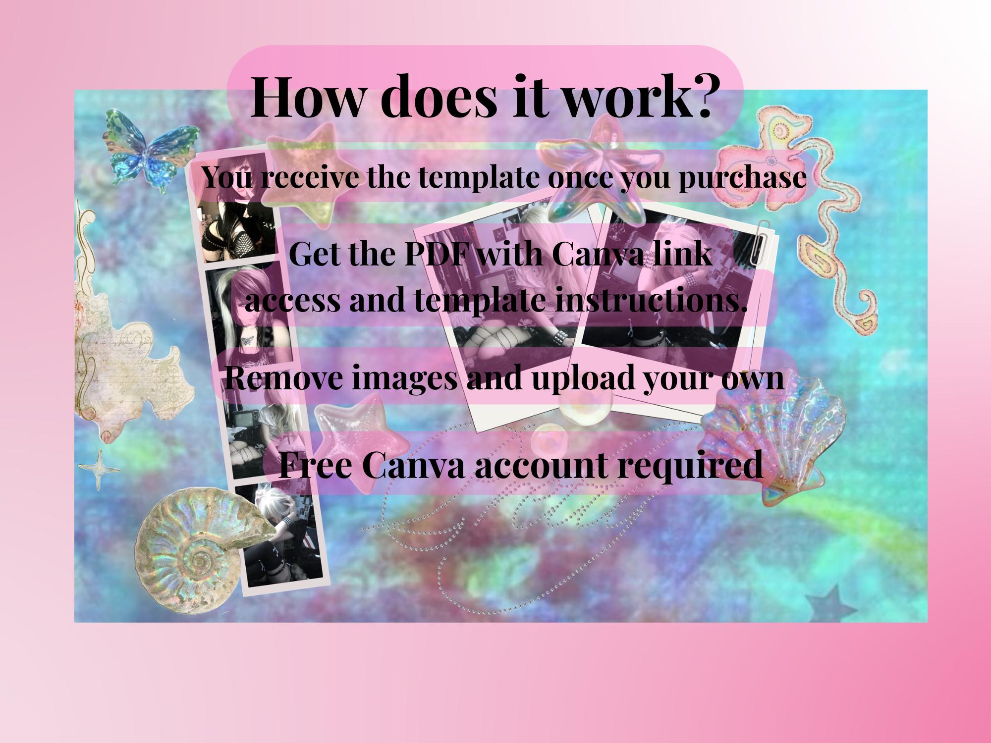 Y2K Mermaidcore Collage Canva Background – Editable Template - Etsy