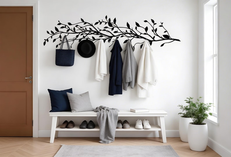 Extra Large Coat Rack Wall Mount Modern Organizer Minimalist Hat Rack ...