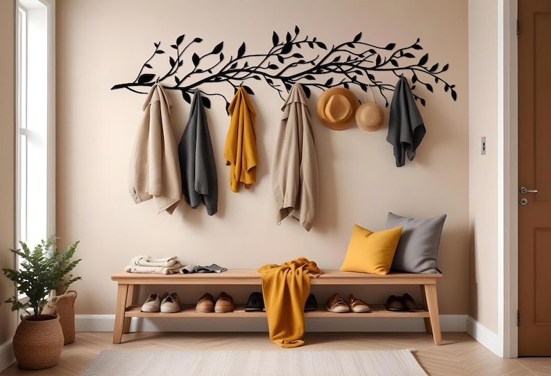 Extra Large Coat Rack Wall Mount Modern Organizer Minimalist Hat Rack ...