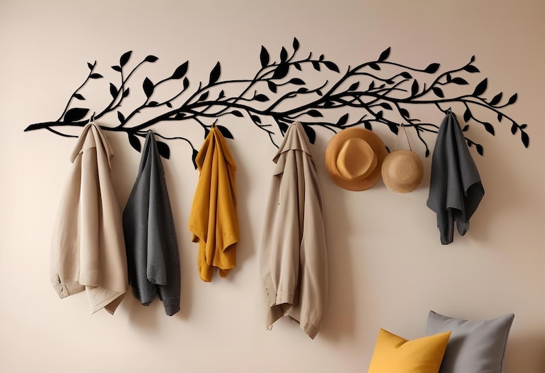 Extra Large Tree Coat Rack , Modern Farmhouse Wall Hanger for Entryway ...