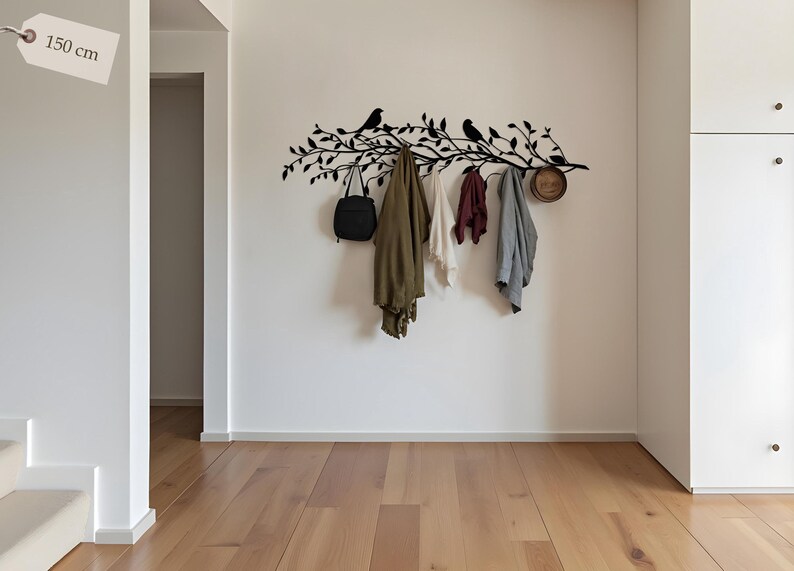 Extra Large Coat Rack Branch, Modern Farmhouse Wall Hanger for Entryway ...