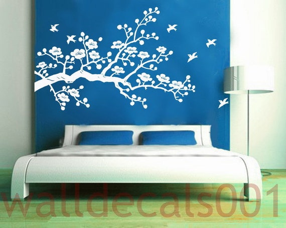 Cherry Blossom Vinyl Wall Decal Wall Sticker Flower Decal Tree Etsy