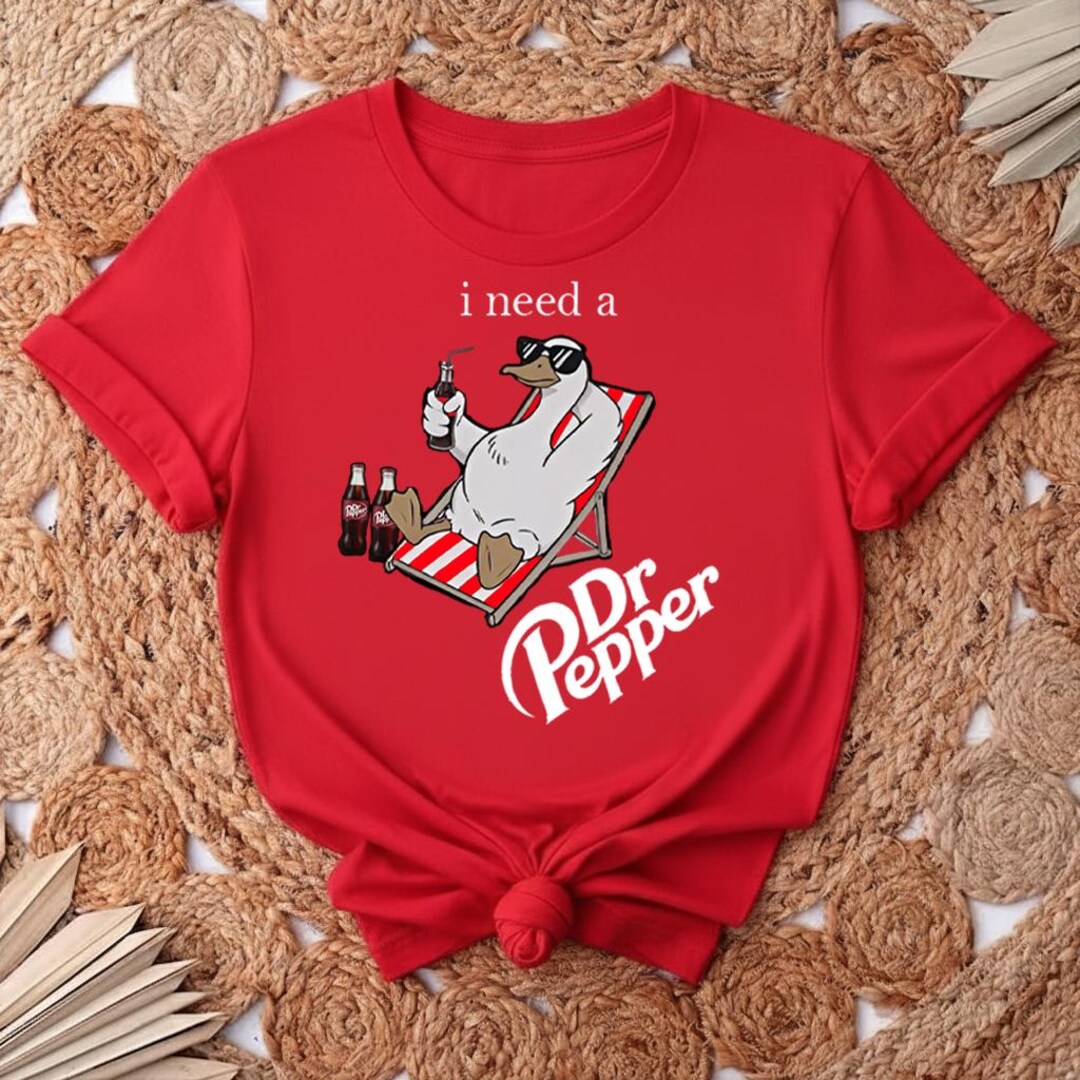 Dr Pepper Duck Sweatshirt - Funny Goose Drinking Soda Crewneck - Retro ...