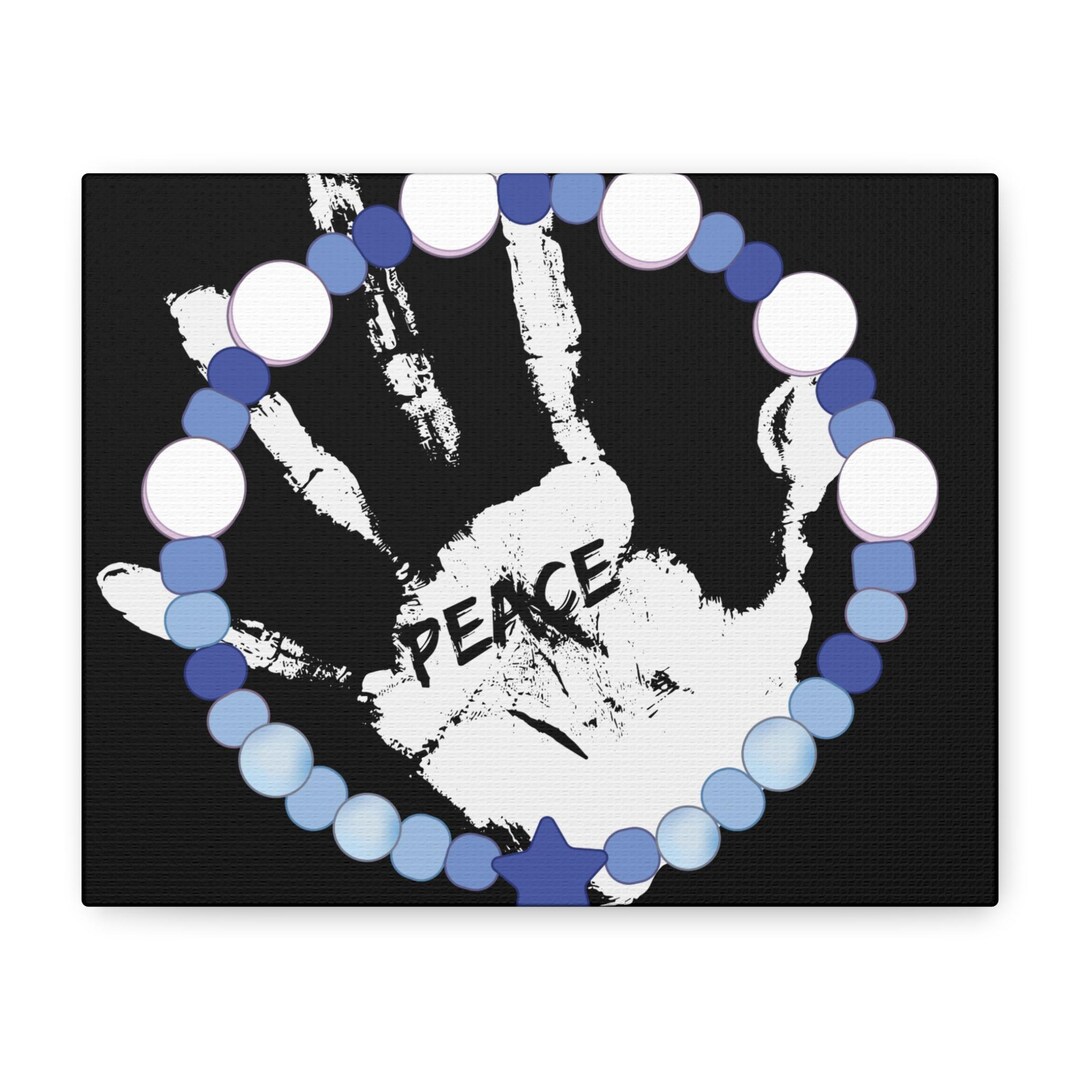 Peace Handprint Beaded Wreath Matte Canvas - Etsy