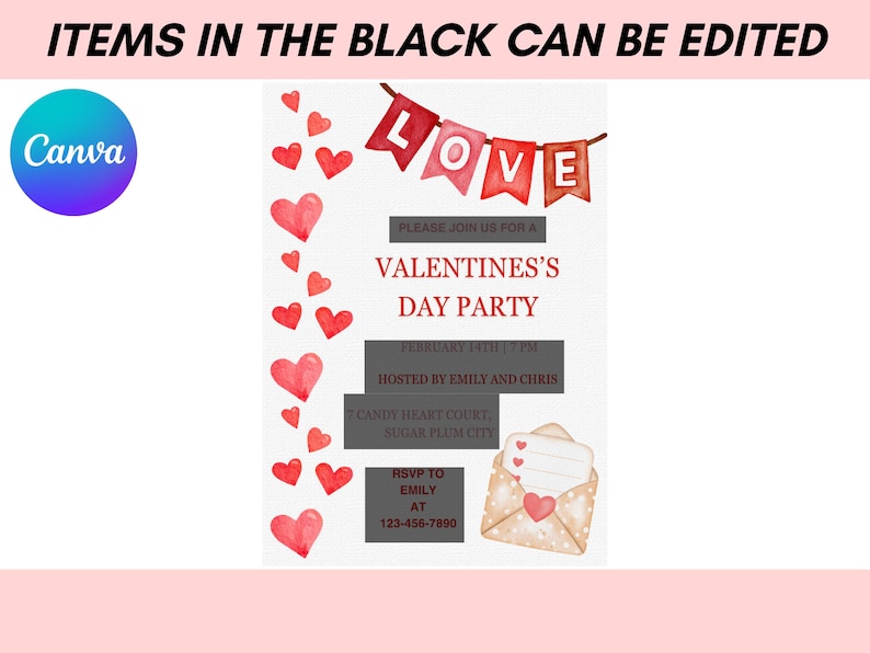 Valentine's Day Party Invitation | Printable Invite | Digital Download ...