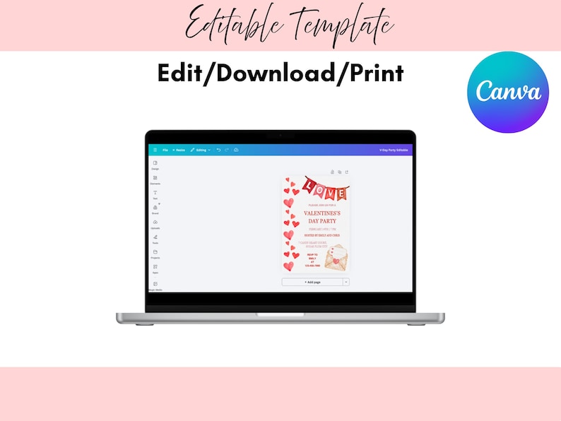 Valentine's Day Party Invitation | Printable Invite | Digital Download ...