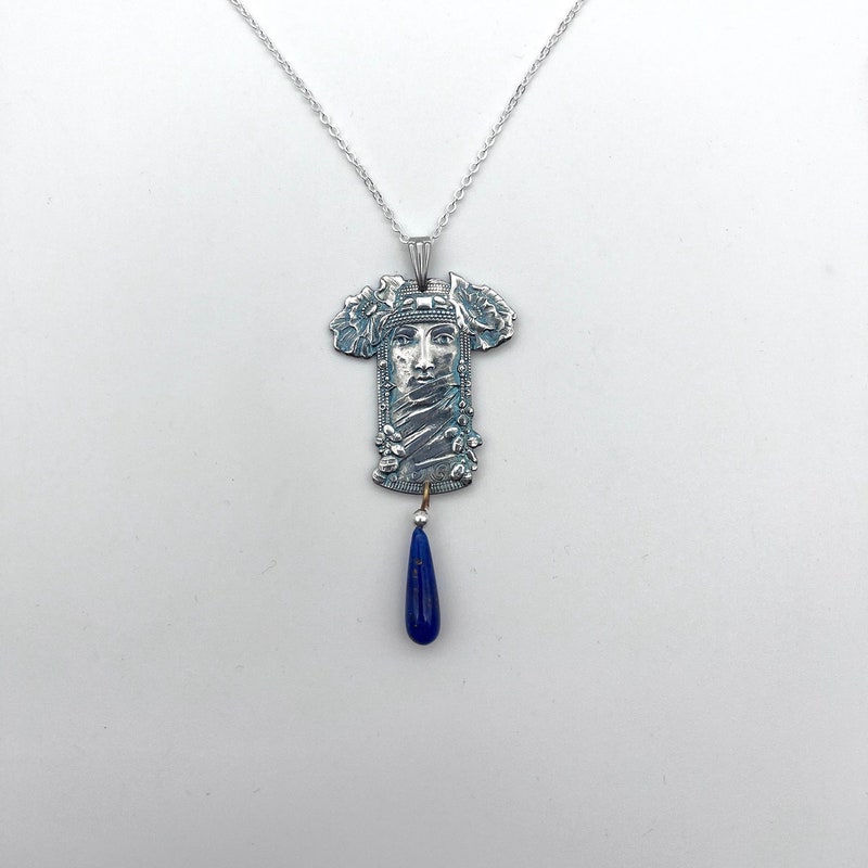 Silver Mucha Pendant - Etsy UK