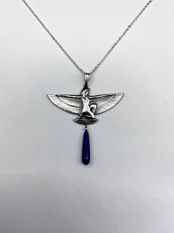 Isis Pendant With Vintage Glass Drop - Etsy