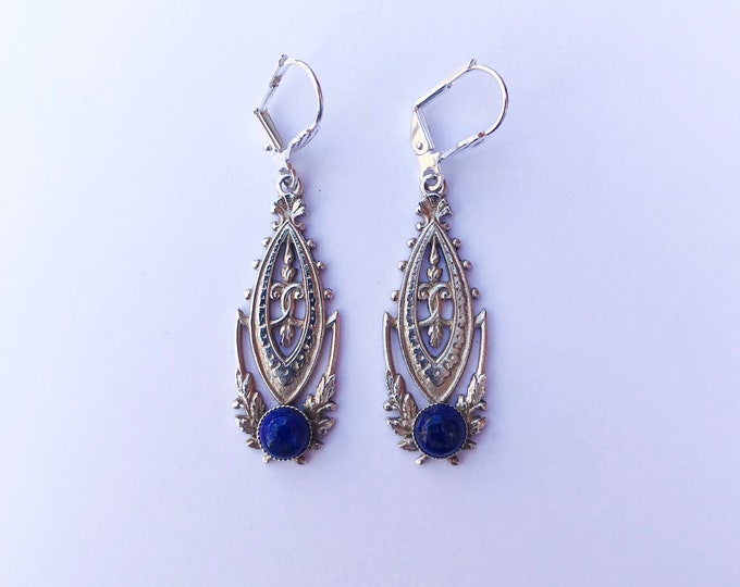Rococo Earrings With Lapis - Etsy