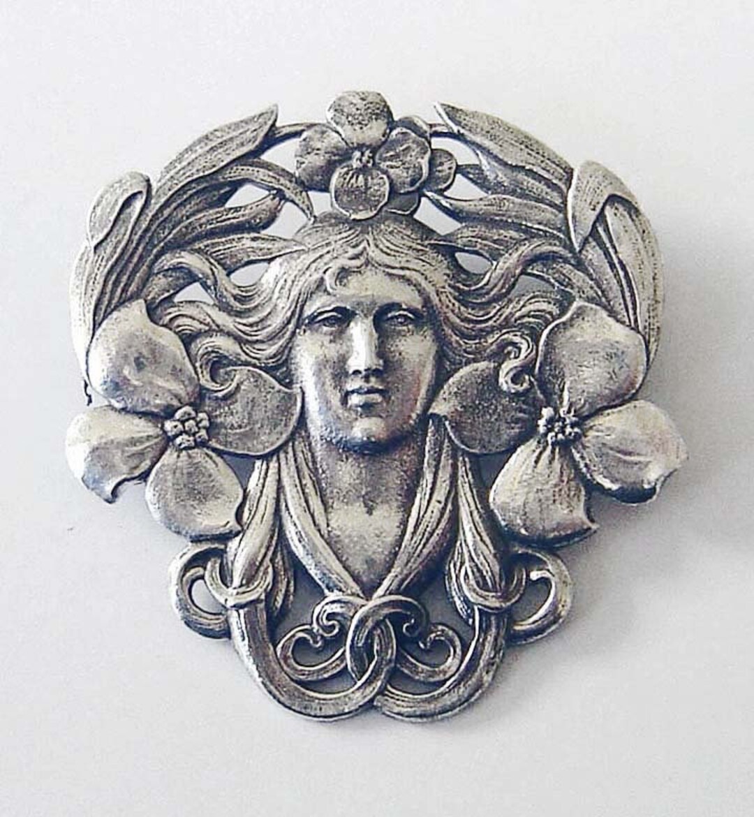 Mucha Style Brooch - Etsy
