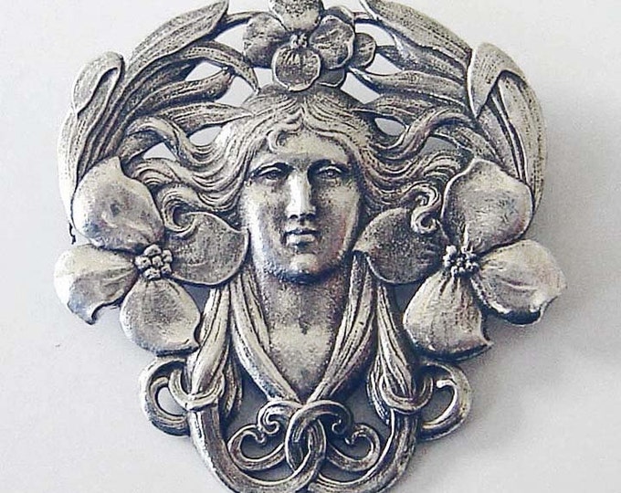 Mucha Style Brooch - Etsy