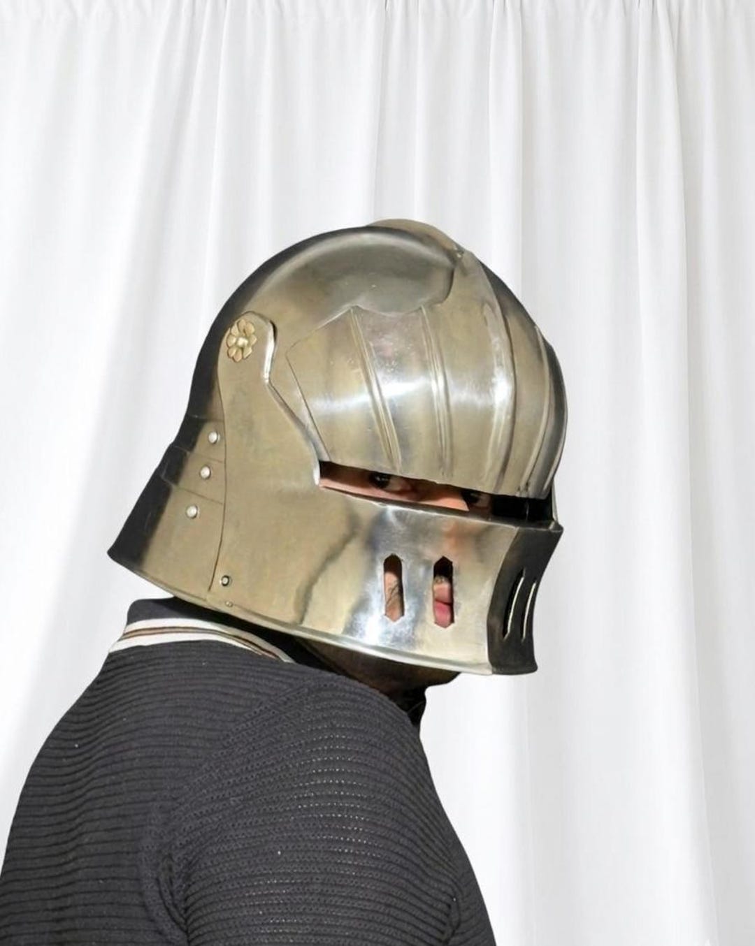 Handmade Medieval Steel Knight Helmet With Visor and Gorget – Wearable ...