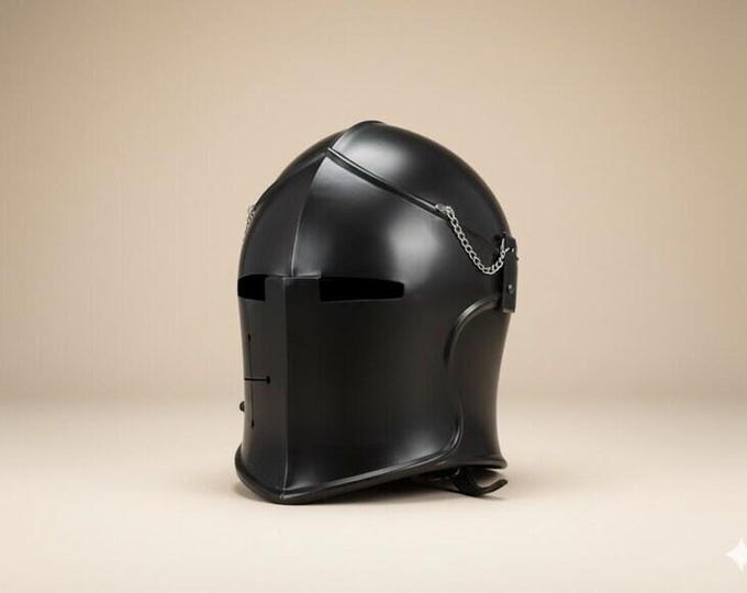 Black Medieval Knight Helmet, Gothic Steel Helmet Replica, Dark Knight ...