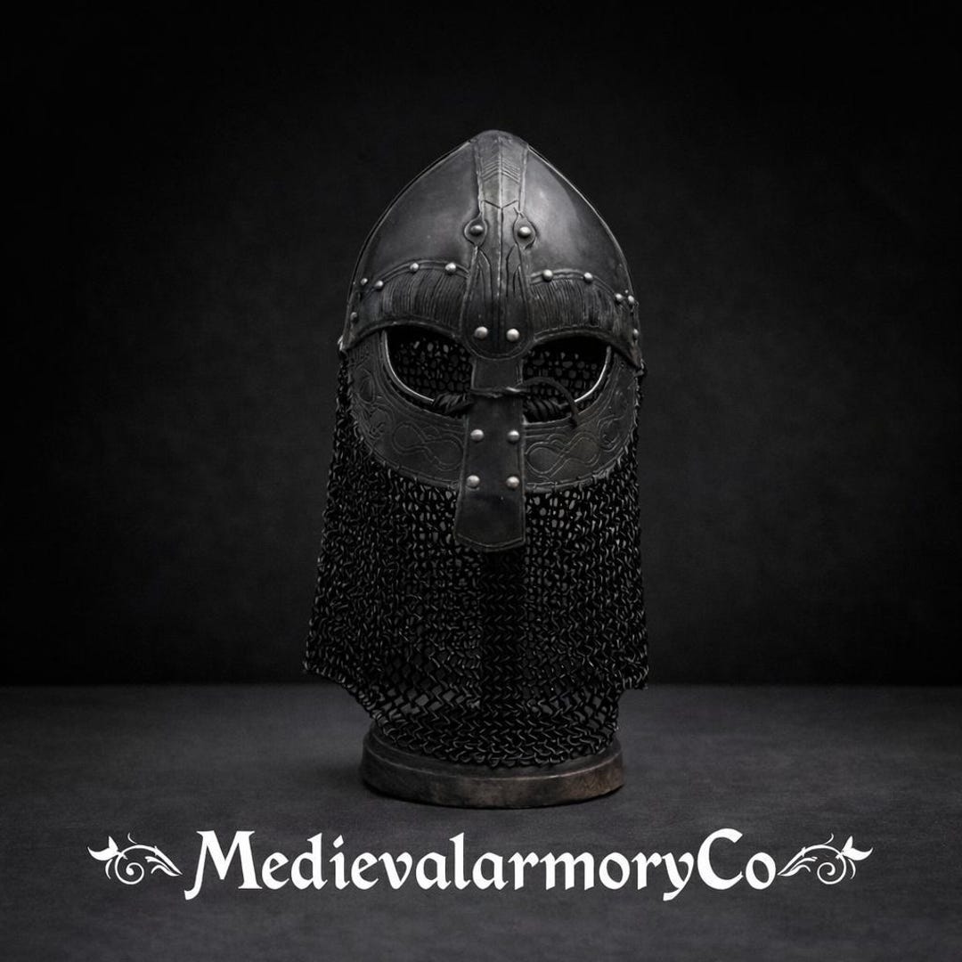 Viking Helmet With Chainmail | Norse Warrior Helmet | Dark Medieval ...