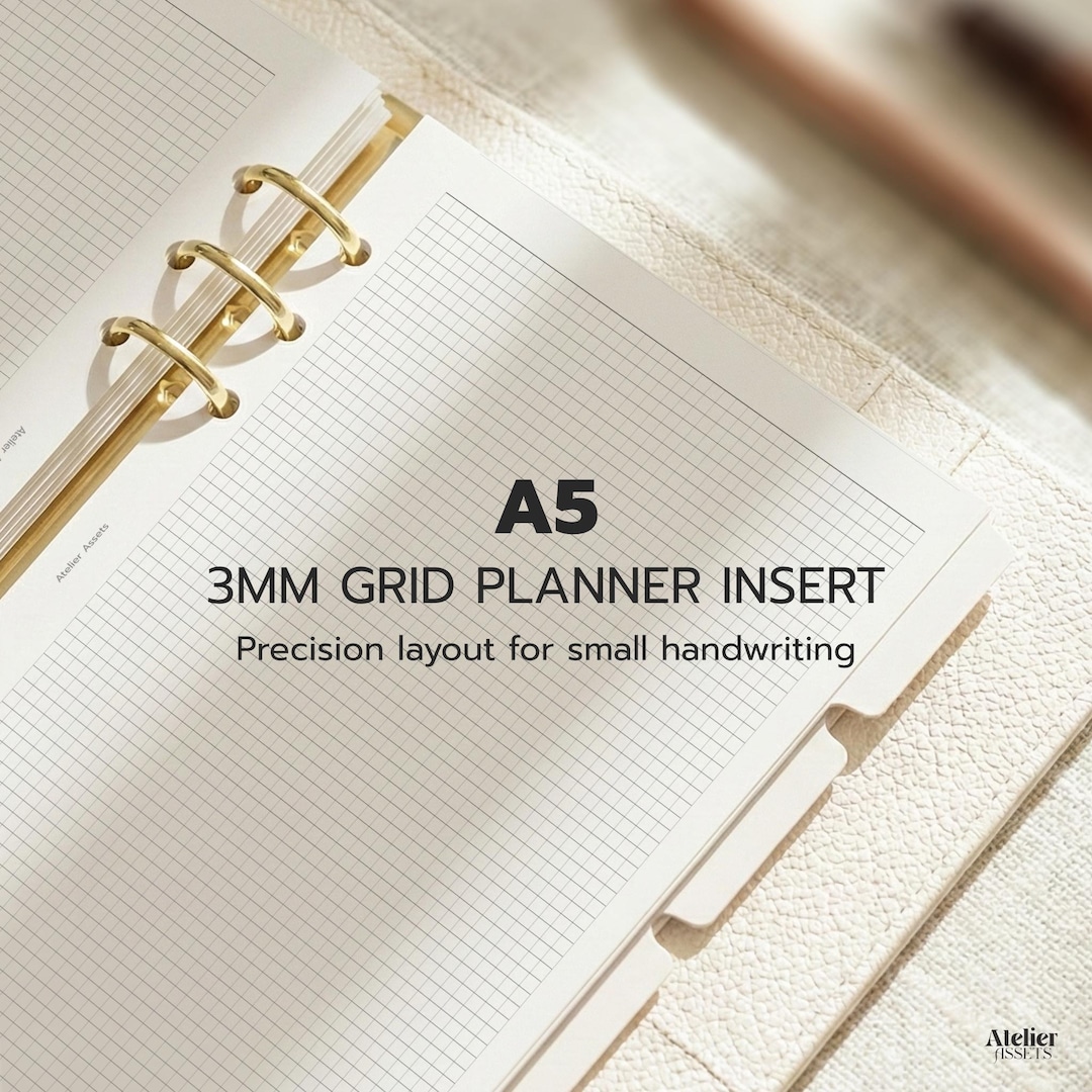 A5 3mm Grid Planner Insert – Printable PDF - Etsy