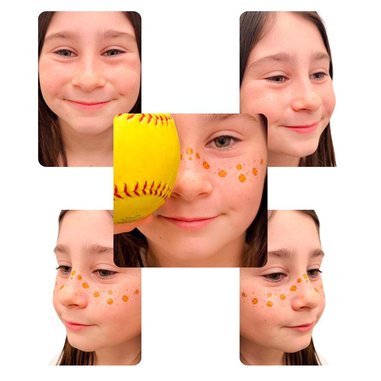 Softball Freckles (pack of 6) Temporary Tattoos – Game Day Team Spirit ...