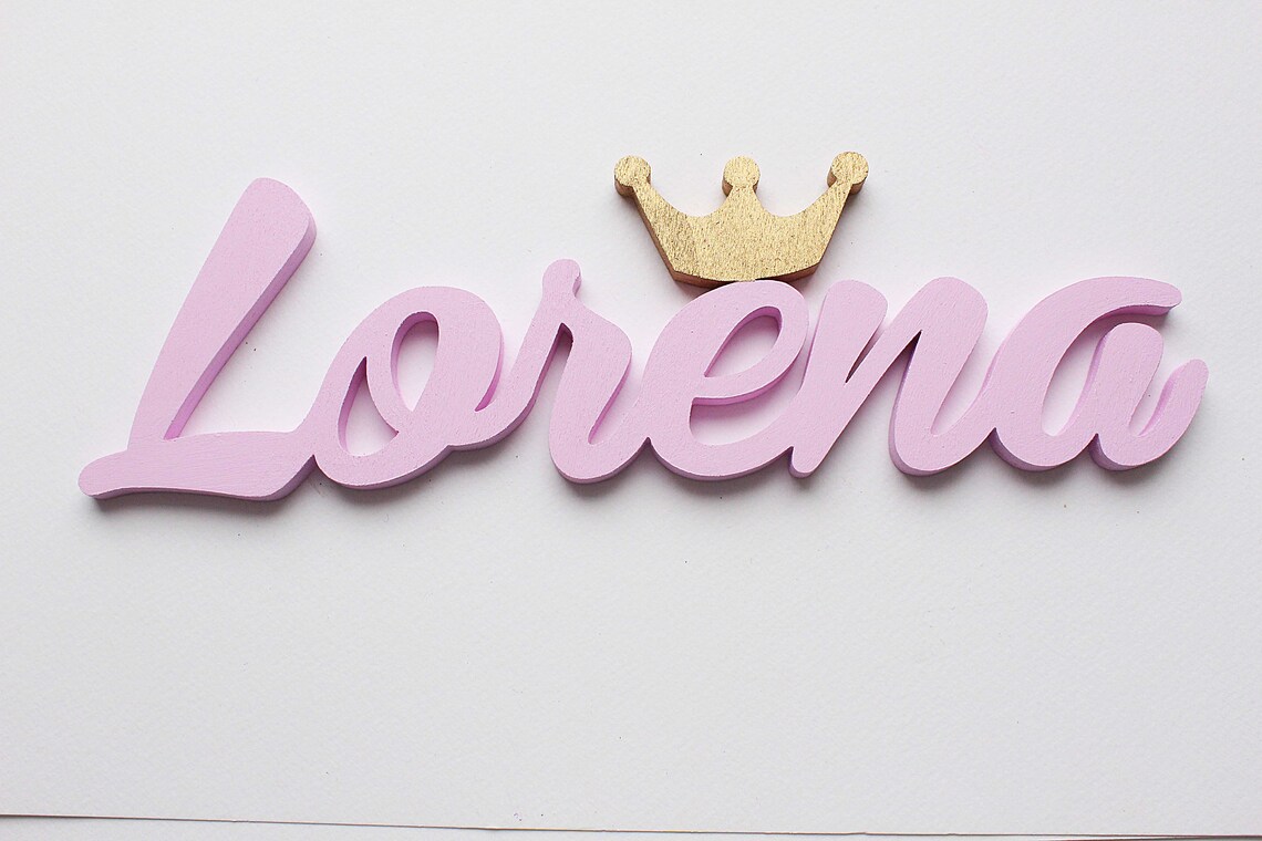 Girl Name Sign With Princess Crown for Nursery Wall Decor or | Etsy Canada