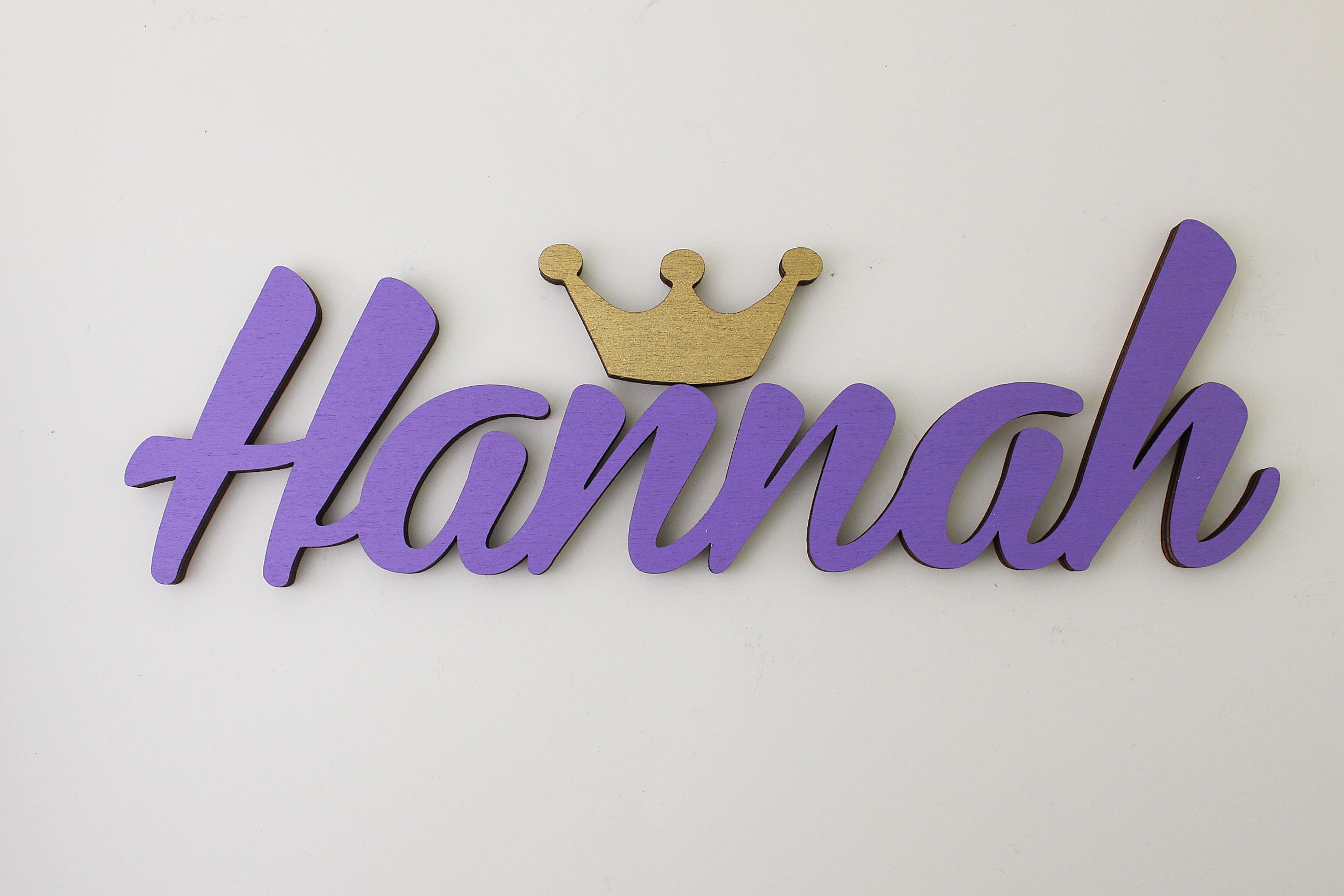 Girl Name Sign With Princess Crown for Nursery Wall Decor or - Etsy Canada