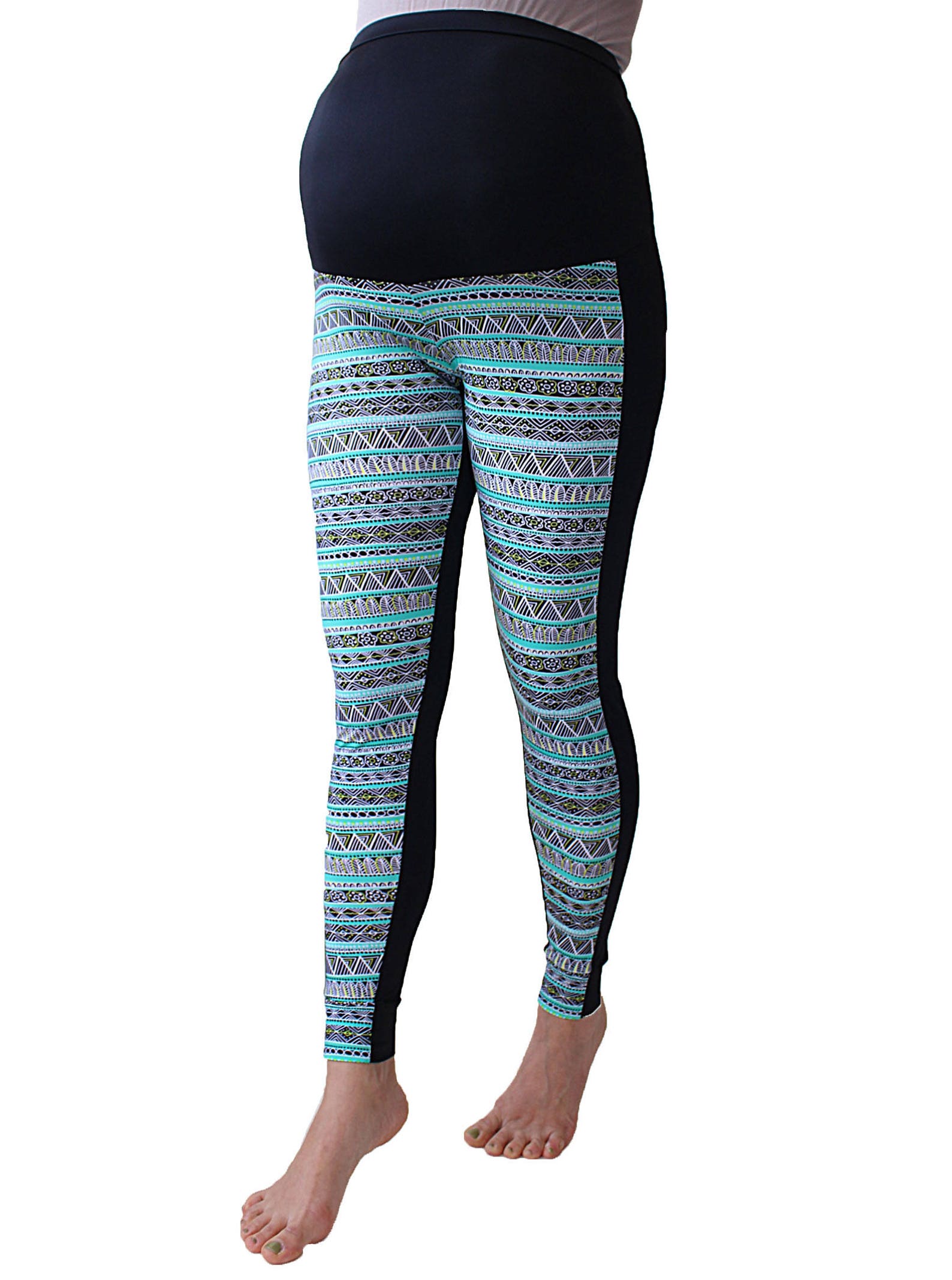 Maternity Leggings Duo Multicolouredchevron Stripes Etsy