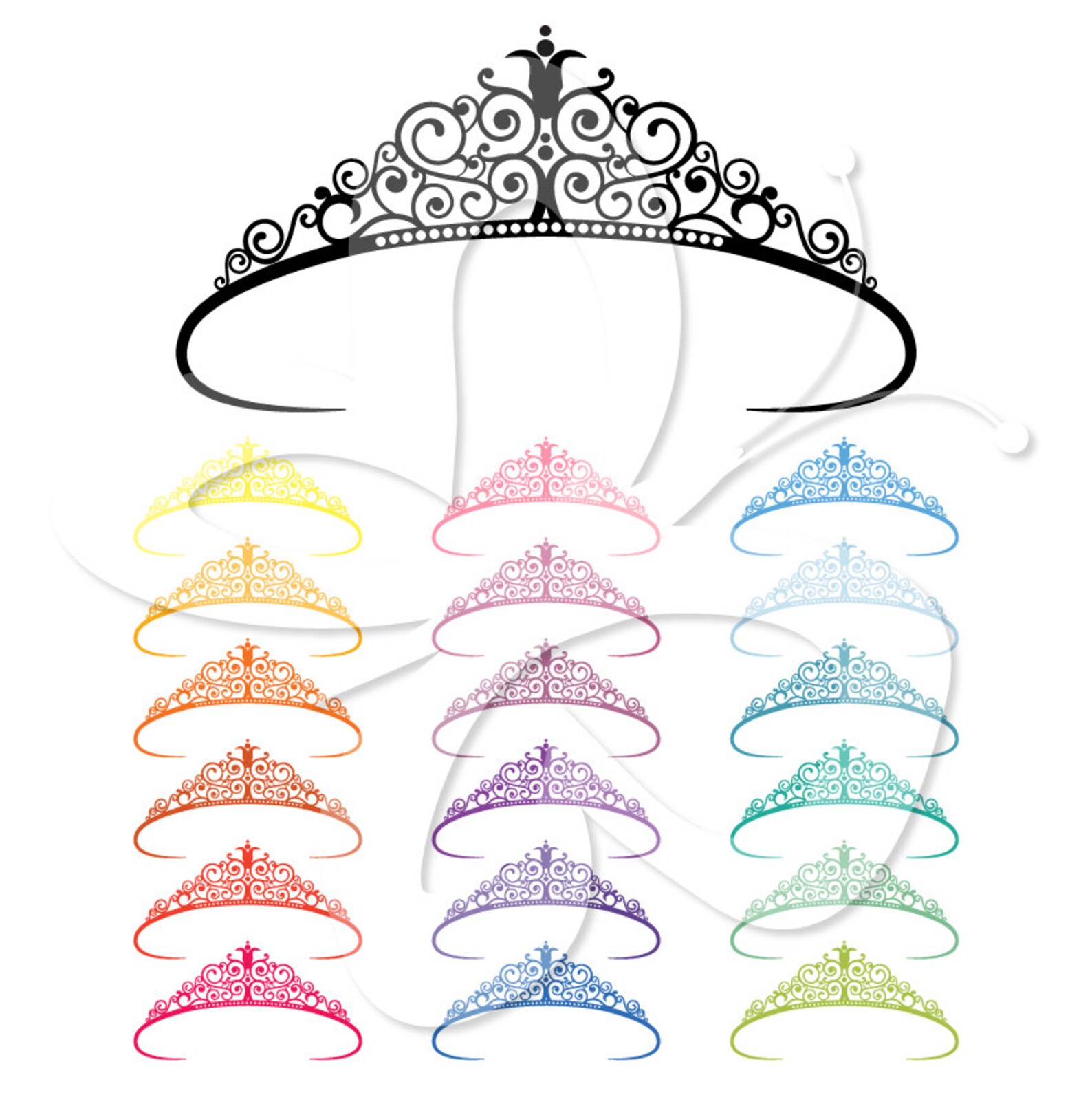 Tiara Digital Clip Art Clipart Set Personal and Commercial - Etsy