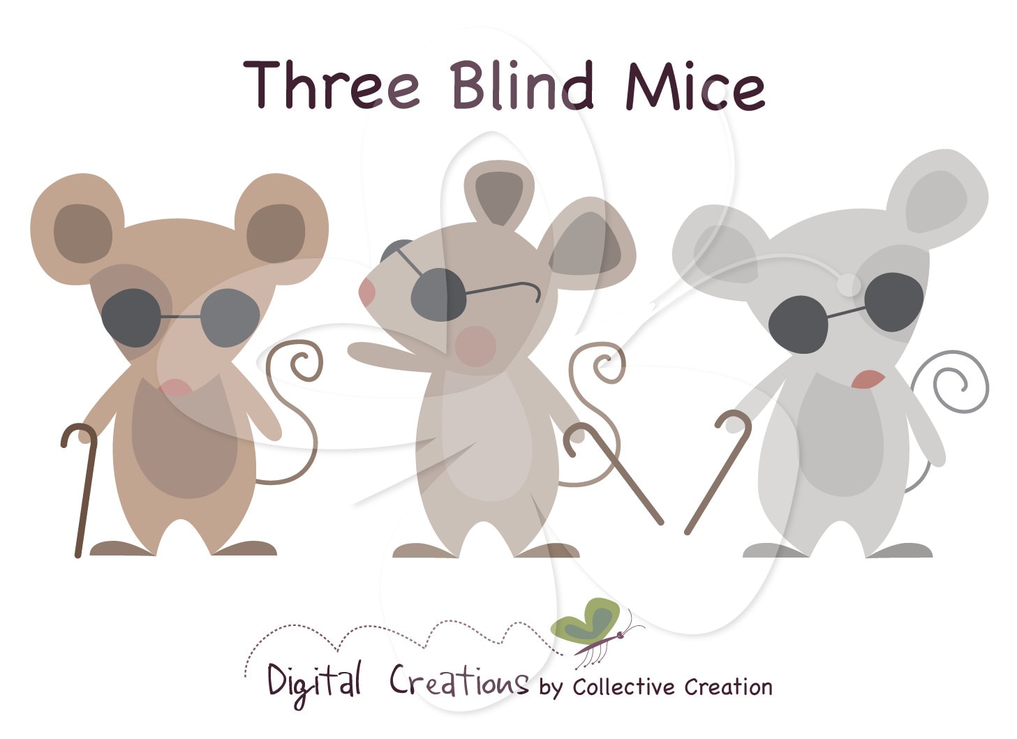 Three Blind Mice Clip Art