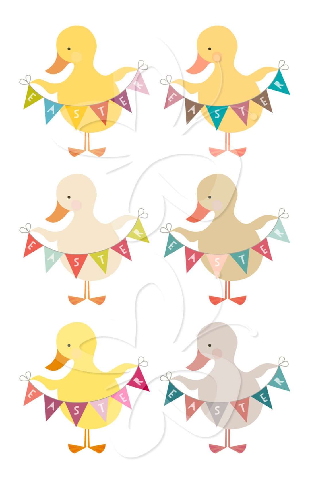 Easter Duckling Digital Clip Art Clipart Set Personal and Commercial ...