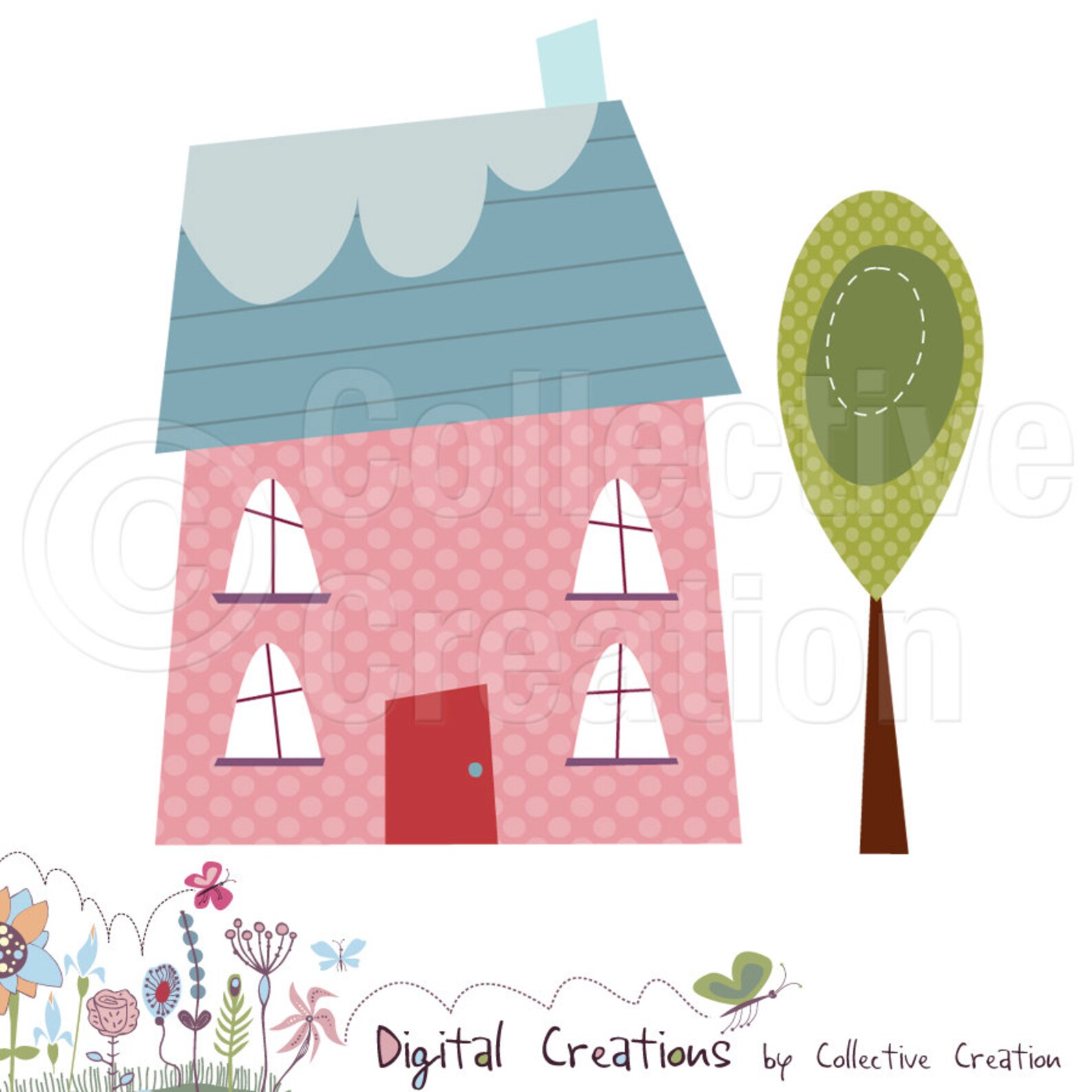 Little Houses Digital Clipart Set 2 Commercial and Personal Use - Etsy