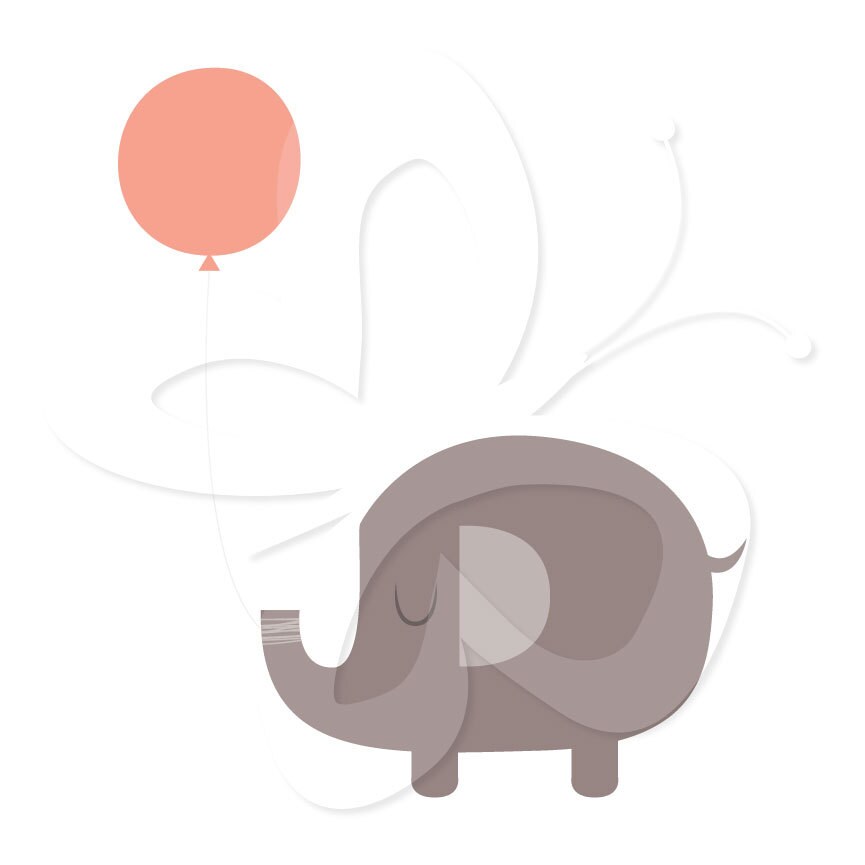 Elephant and Balloons Digital Clip Art Clipart Set Personal and ...