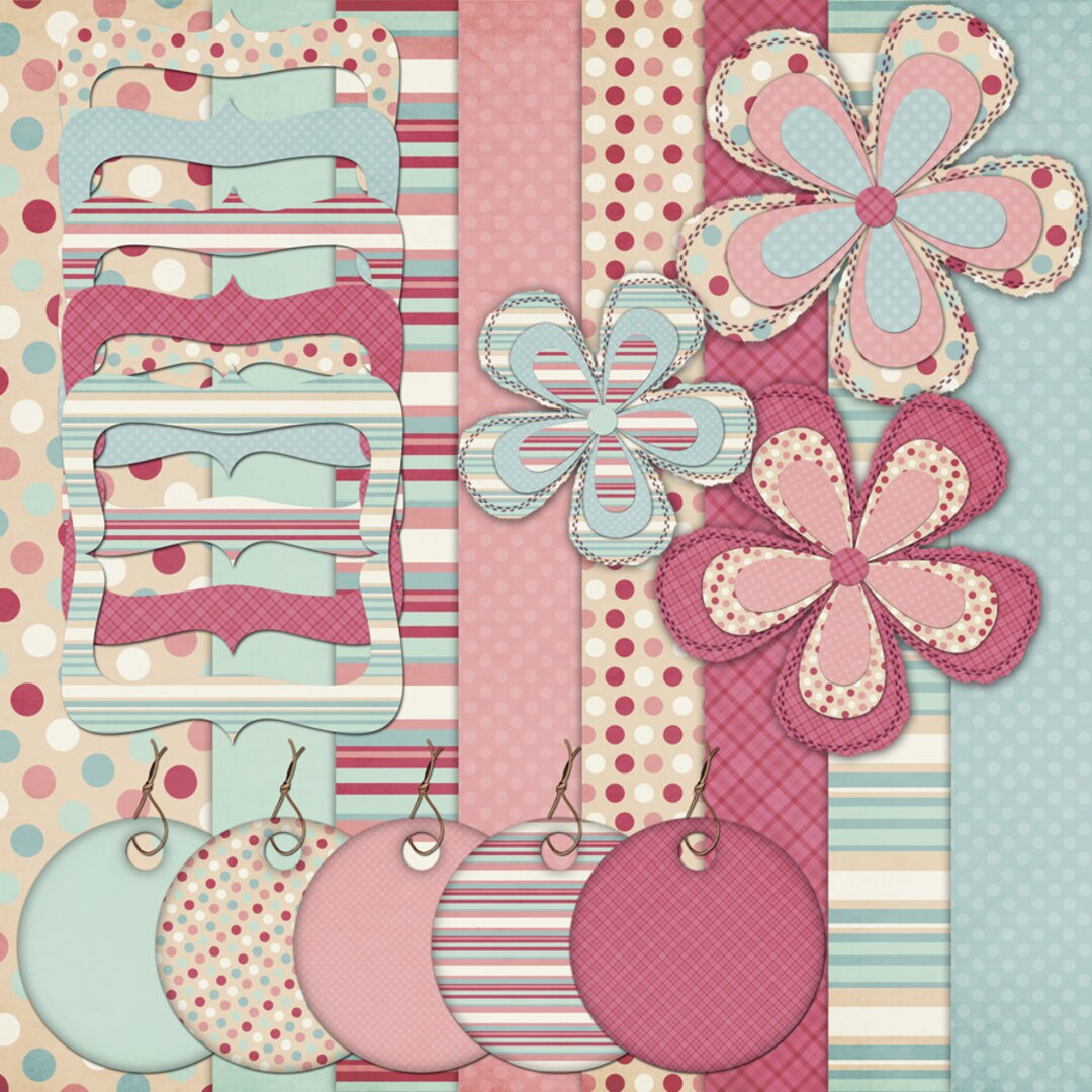 Audrey Digital Paper and Clipart Set Commercial and Personal Use - Etsy
