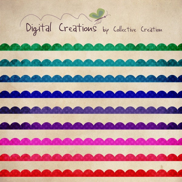 Scalloped Edge Clip Art - Etsy