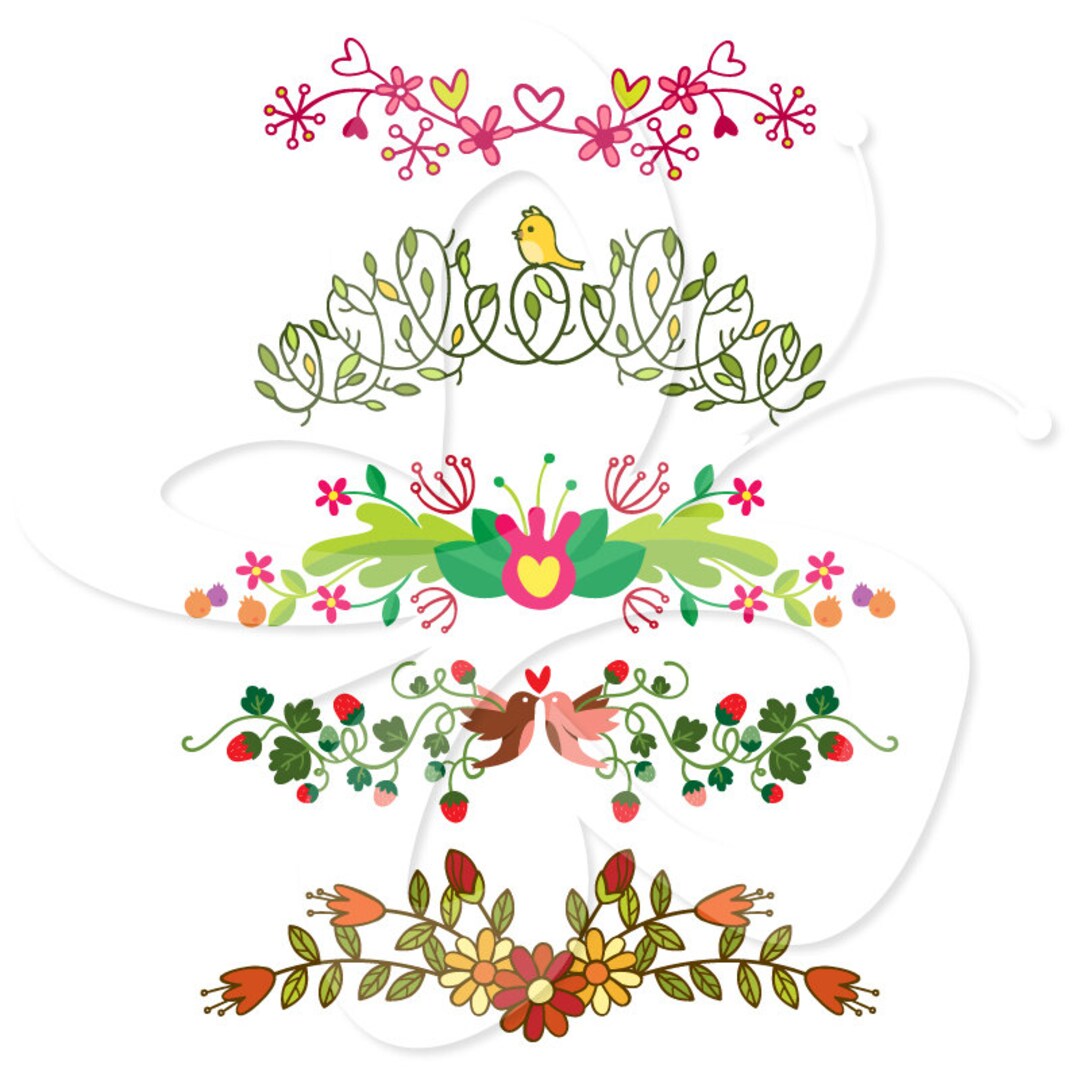 Colorful Decorative Page Dividers Clip Art Clipart Set Commercial and ...