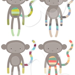 Sock Monkeys Clip Art Clipart Set Commercial and Personal Use - Etsy