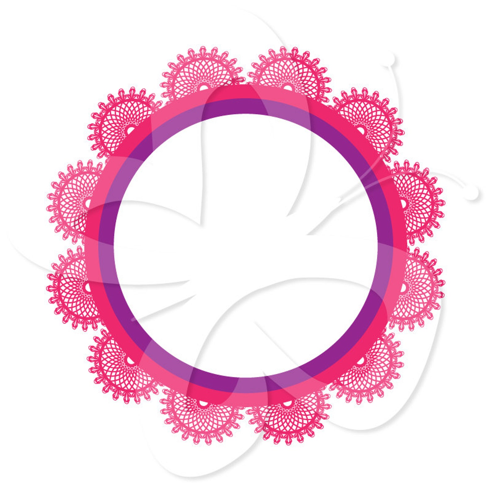 Neon Doily Frames Digital Clip Art Clipart Set Personal and - Etsy