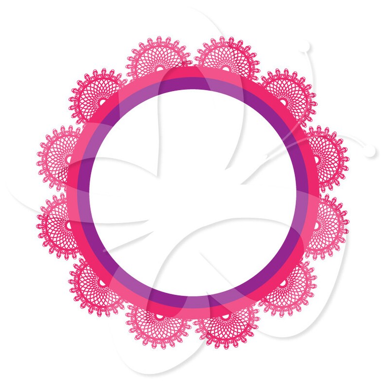 Neon Doily Frames Digital Clip Art Clipart Set Personal and - Etsy