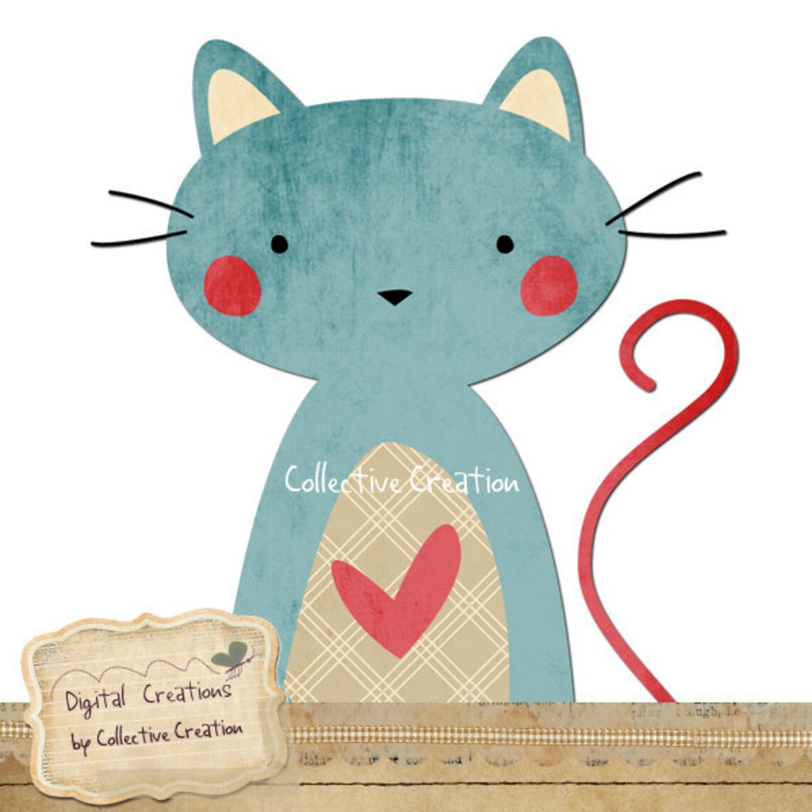 Cute Kitty Cat Digital Clip Art Perfect for Scrapbooking Paper Crafts ...