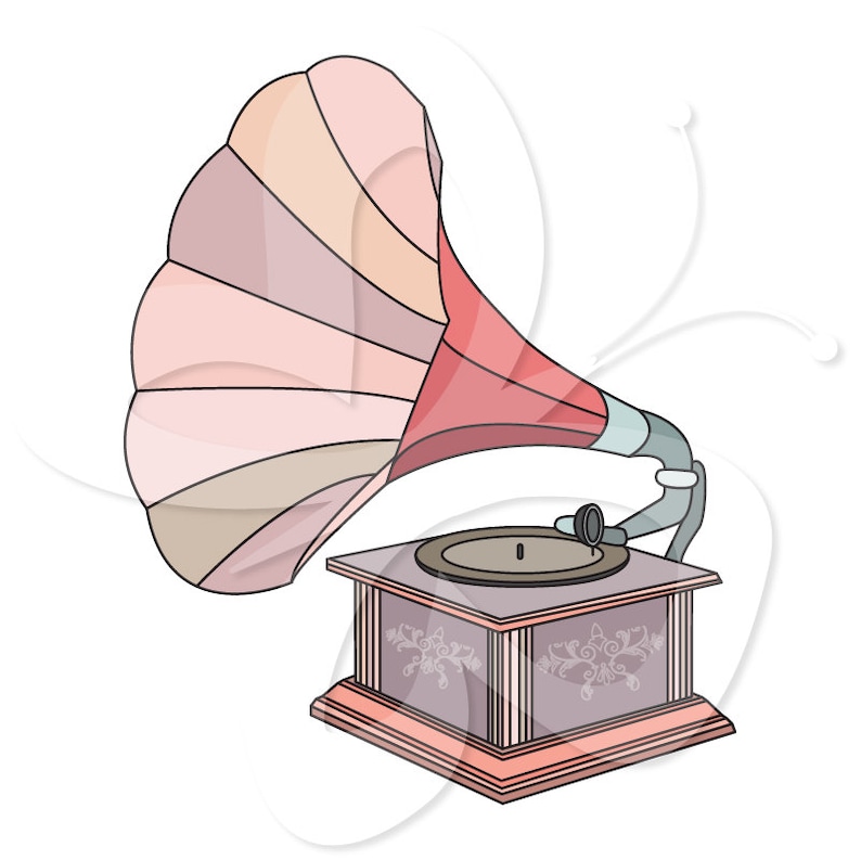 Gramophone Digital Clip Art Clipart Personal and Commercial - Etsy