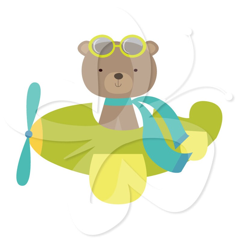 Flying Bears Clip Art Clipart Set Personal and Commercial | Etsy