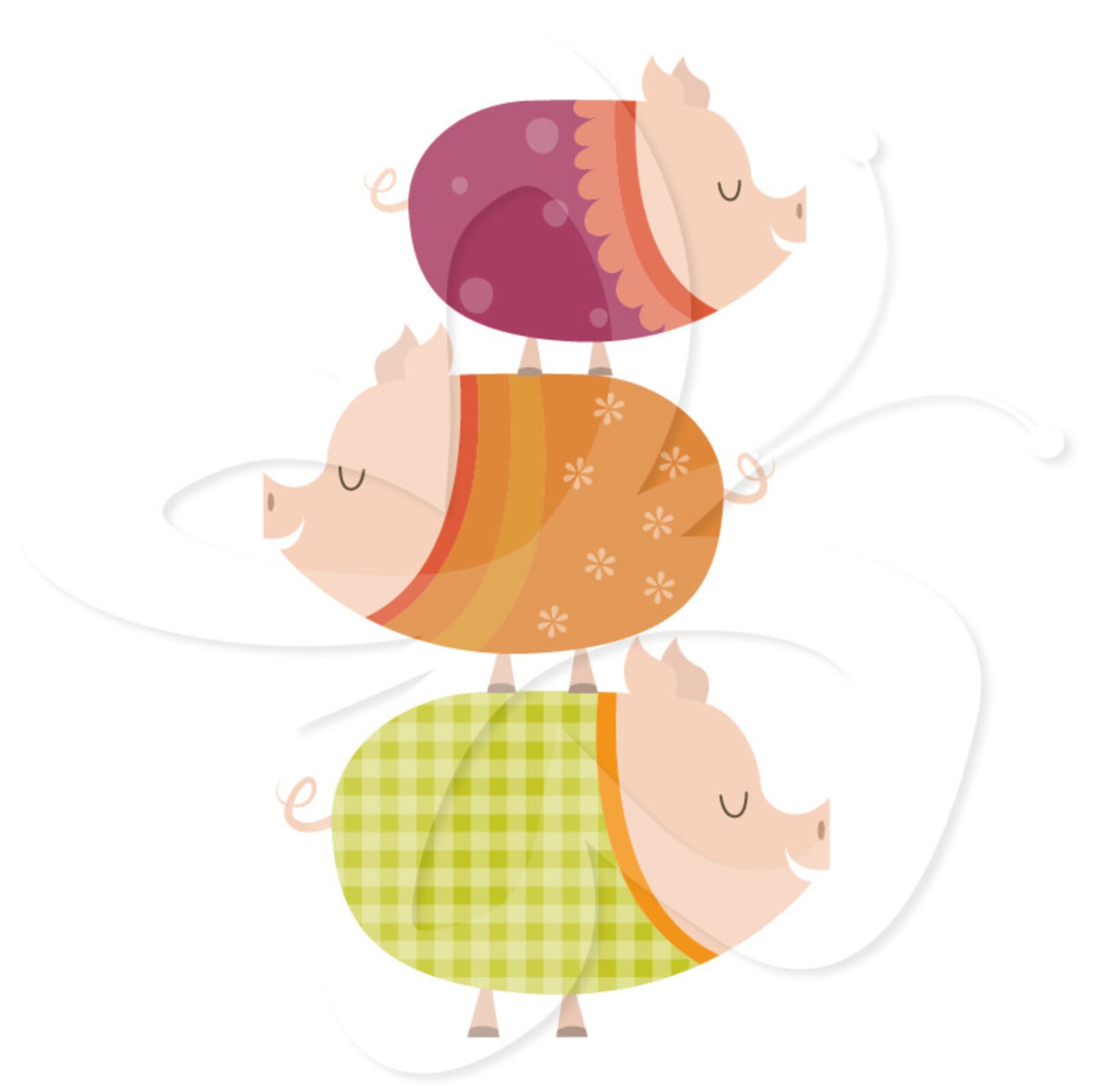 Pig Stack Clip Art Clipart Set Commercial and Personal Use - Etsy