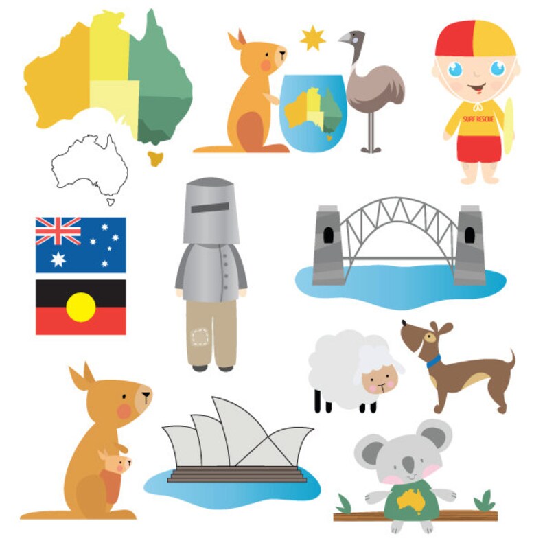 Australian Clip Art Set Commercial and Personal Use - Etsy