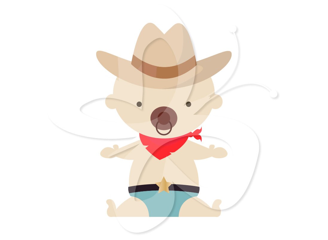 Cowboy Baby Digital Clip Art Clipart Set Personal and - Etsy