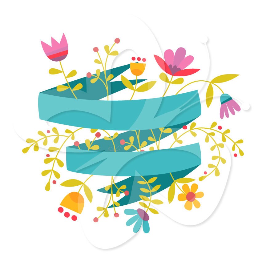 Floral Banners Clip Art Clipart Set Personal and Commercial Use - Etsy
