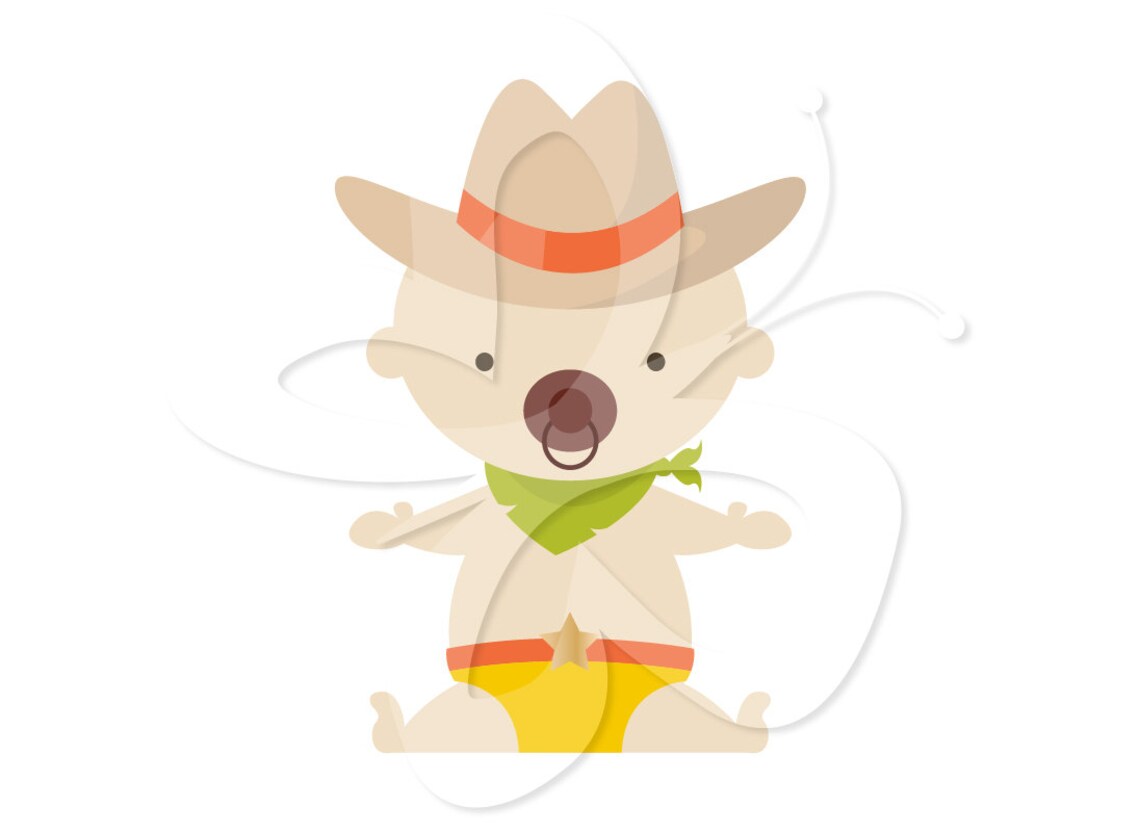 Cowboy Baby Digital Clip Art Clipart Set Personal and - Etsy