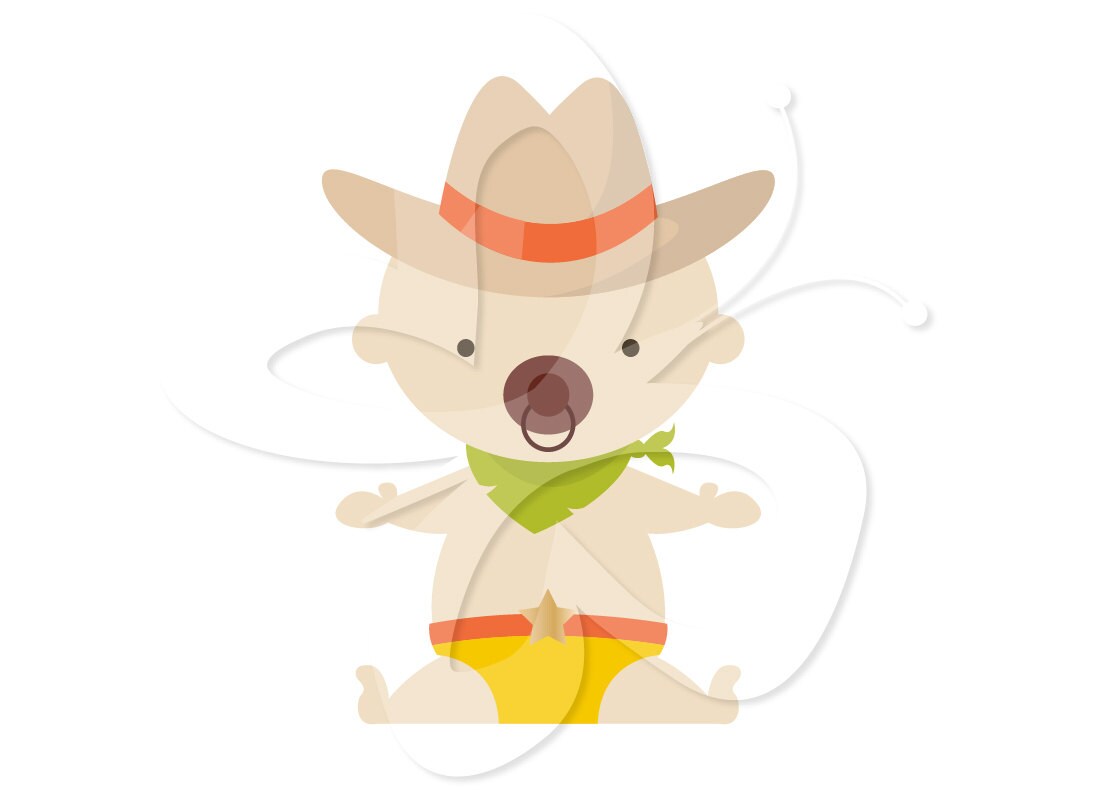 Cowboy Baby Digital Clip Art Clipart Set Personal and - Etsy