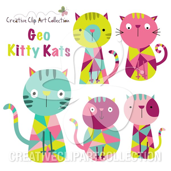Cute Cat Clipart - Etsy
