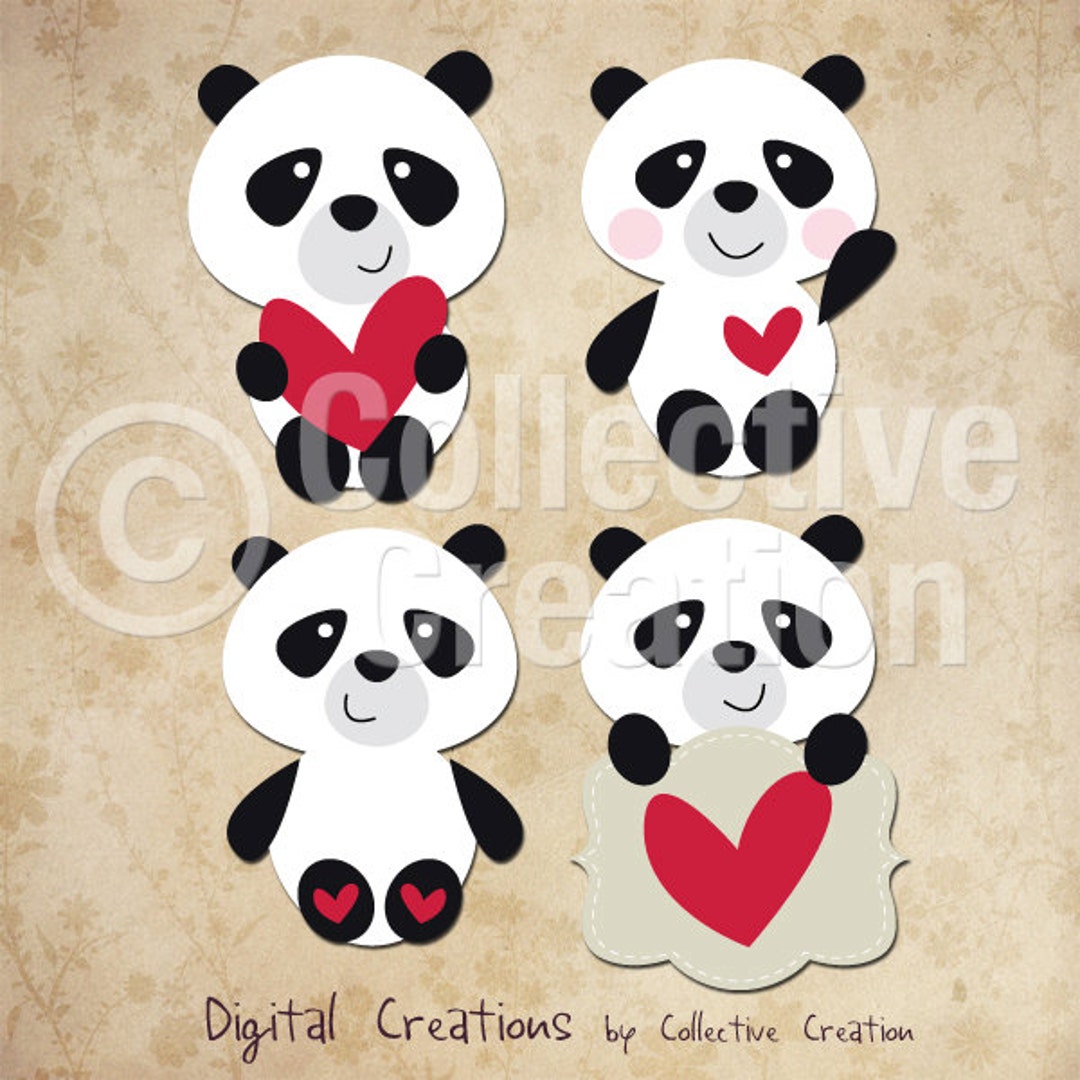 I Luv Panda Bears Digital Clip Art Great for Scrapbooking, Card Making ...