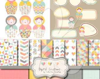 Creation MEGA PACK 1 Clipart and Digital Papers Commercial and Personal ...