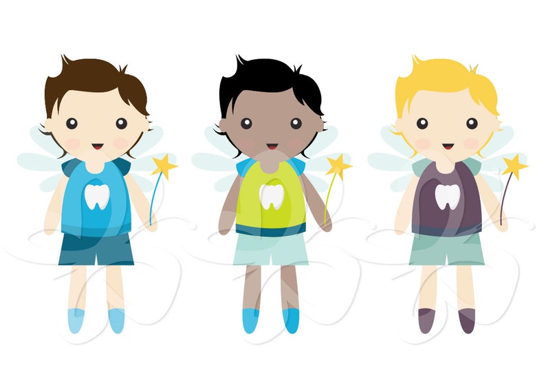 Little Tooth Fairy Boys Digital Clipart Clip Art for Commercial and ...