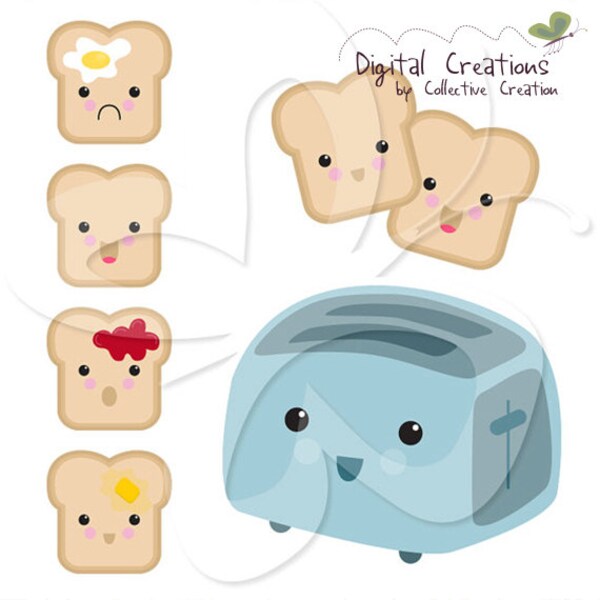 Toast Clip Art - Etsy