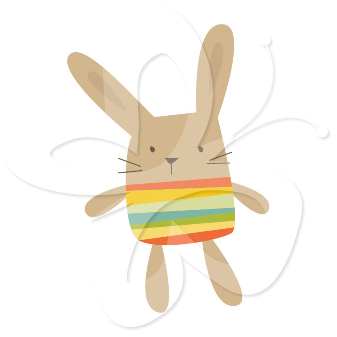 Stripey Rabbits V2 Digital Clip Art Clipart Set Personal and Commercial ...