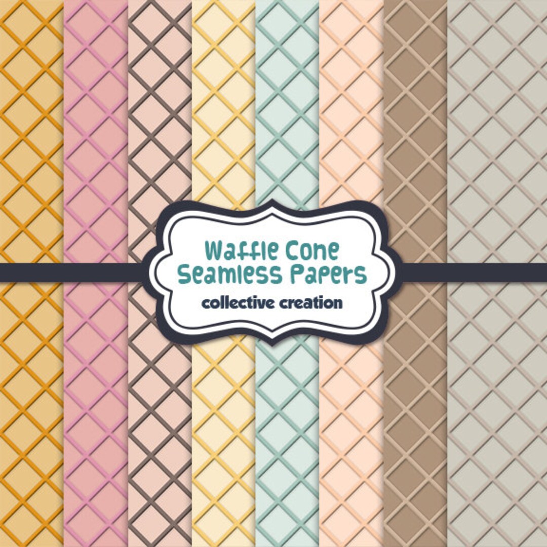 Waffle Cone Seamless Digital Paper Set Commercial and Personal Use - Etsy
